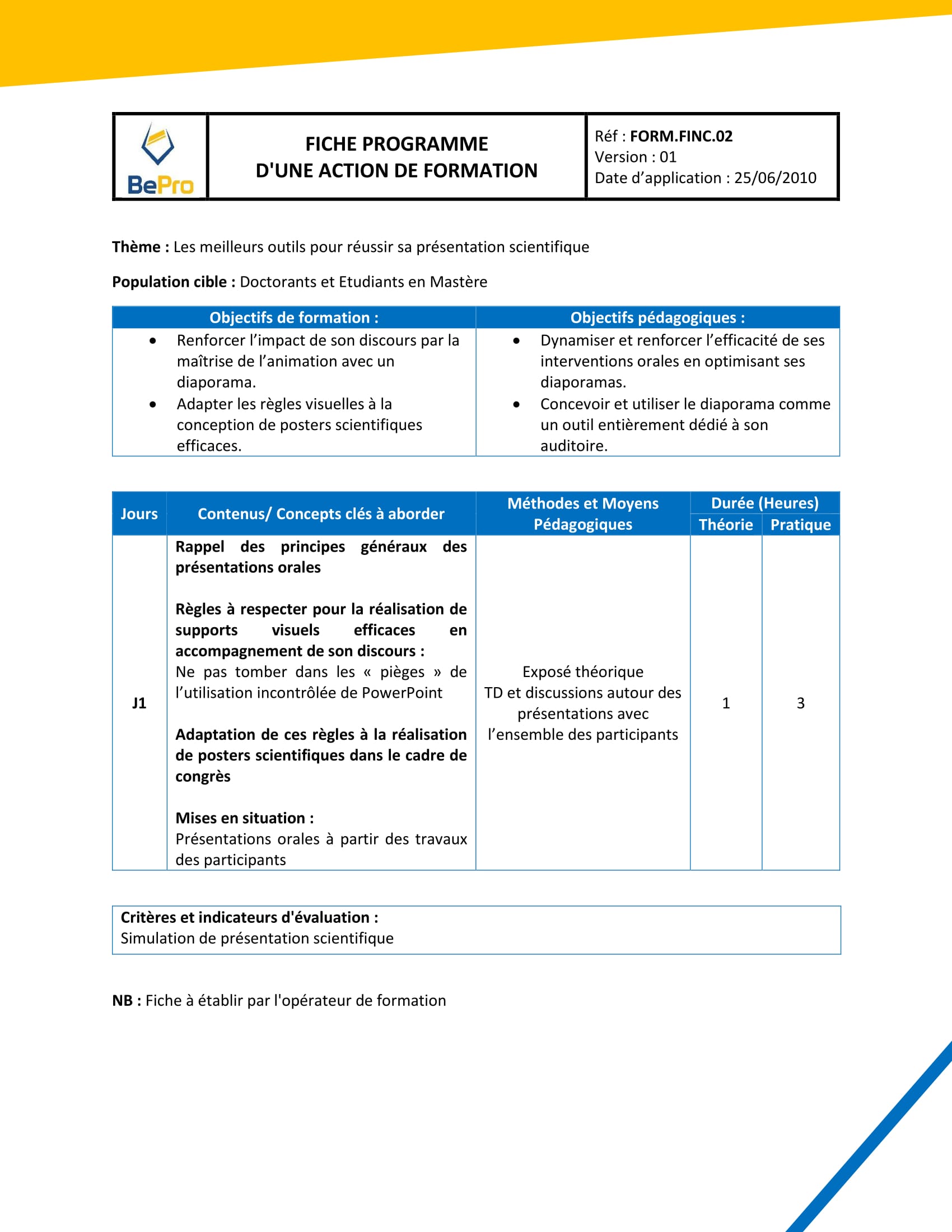 Réussir sa présentation scientifique orale et PowerPoint – BePro Réussir sa présentation scientifique orale et PowerPoint – BePro